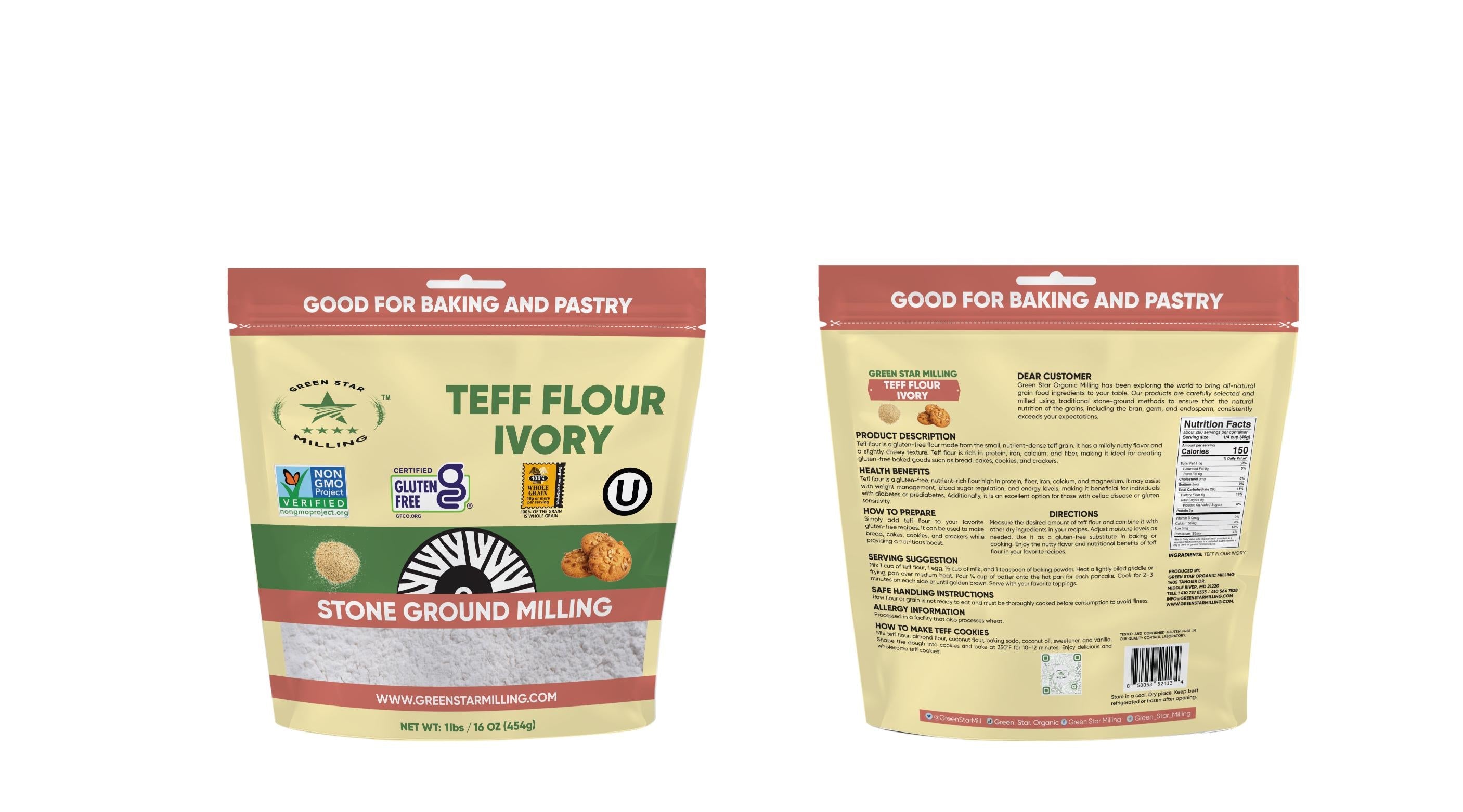 Teff Flour Ivory – Green Star Organic Milling