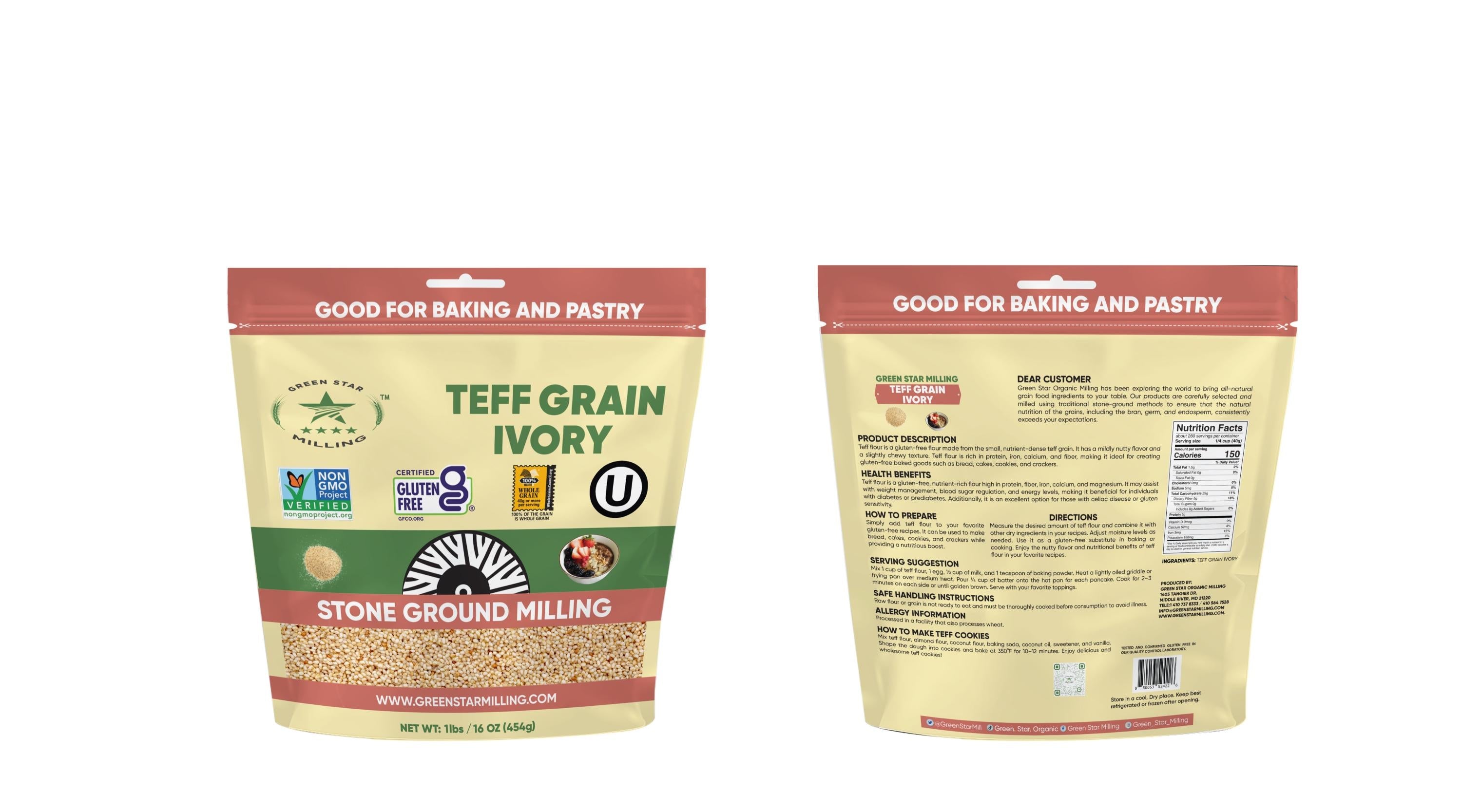 Whole Grain Teff Ivory – Green Star Organic Milling
