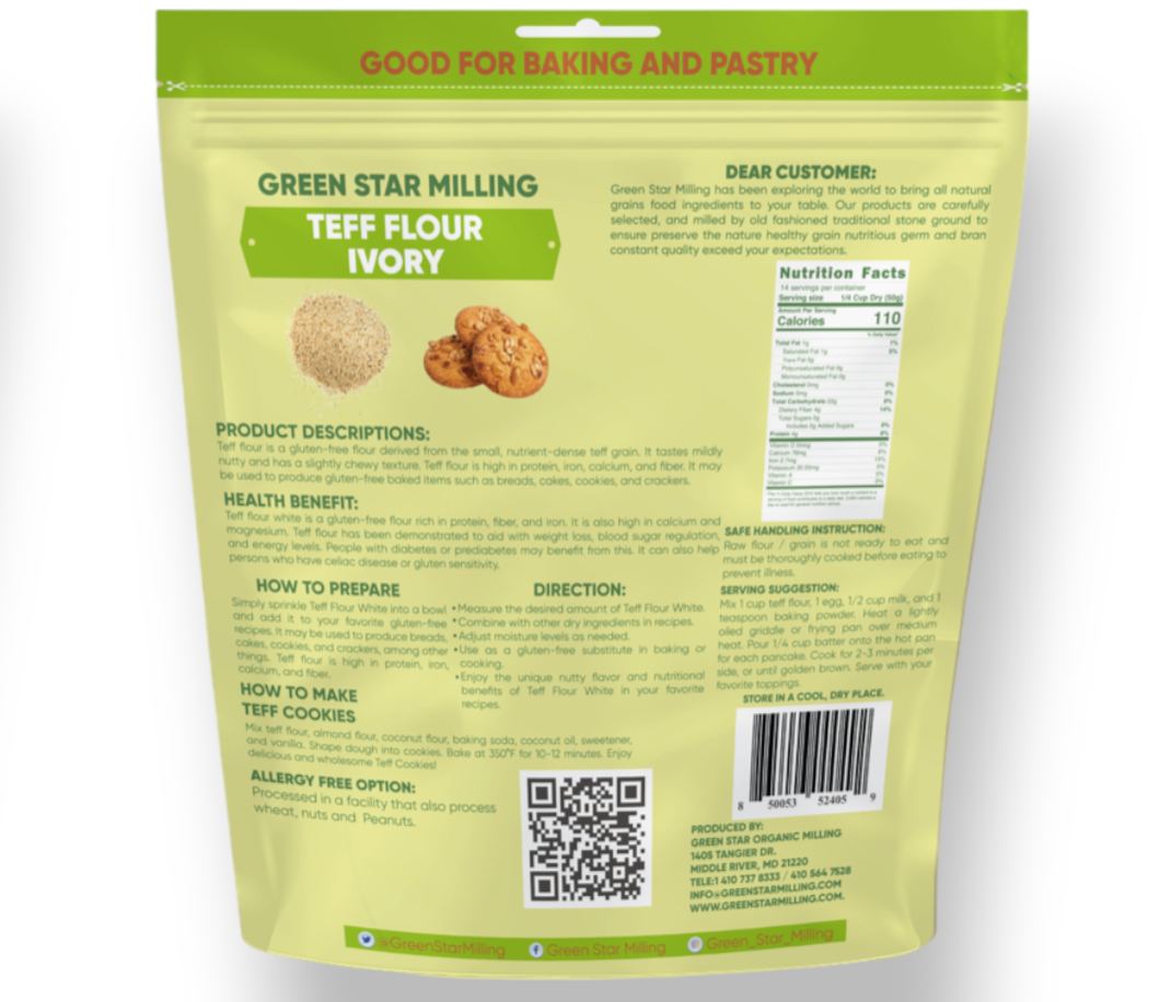 Teff Flour Ivory – Green Star Organic Milling